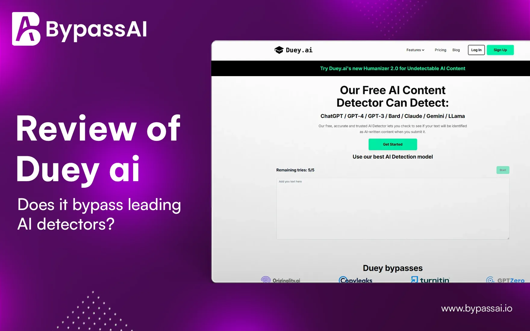 Review of Duey AI | Does It Bypass Leading AI Detectors?